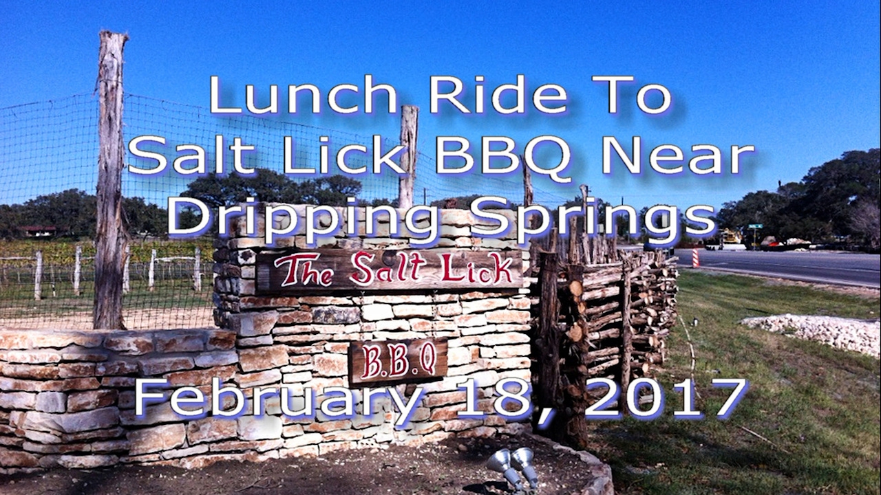 Lunch Ride To Salt Lick In Dripping Springs, Texas - February 18, 2017 ...