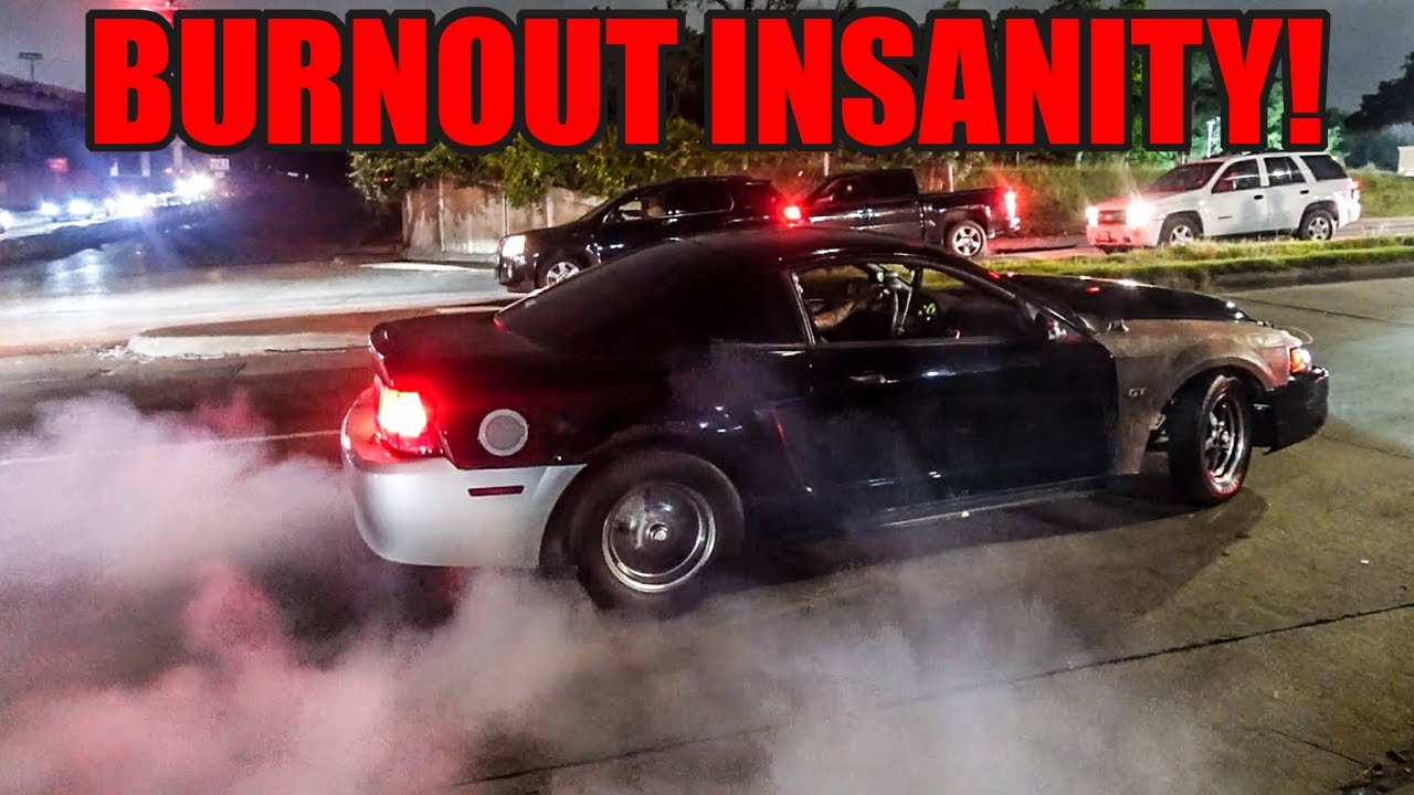 MODIFIED CARS RIP HUGE BURNOUTS AT CAR MEET! (ANGRY COP YANKS ME OFF ...