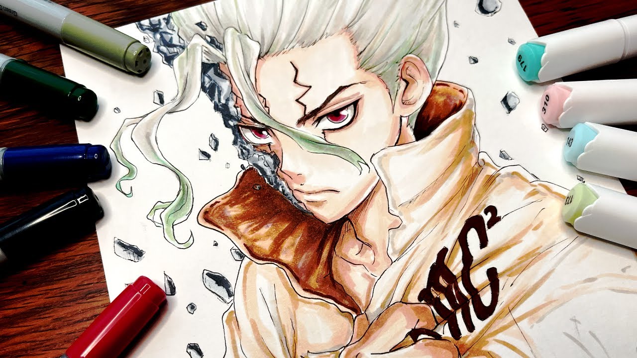 Drawing Senku Ishigami『DR. STONE』speed drawing timelapse - YouTube