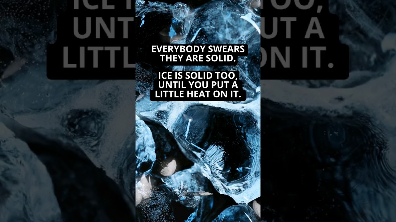 Everybody swears they are solid. Ice is solid too, until you put a ...