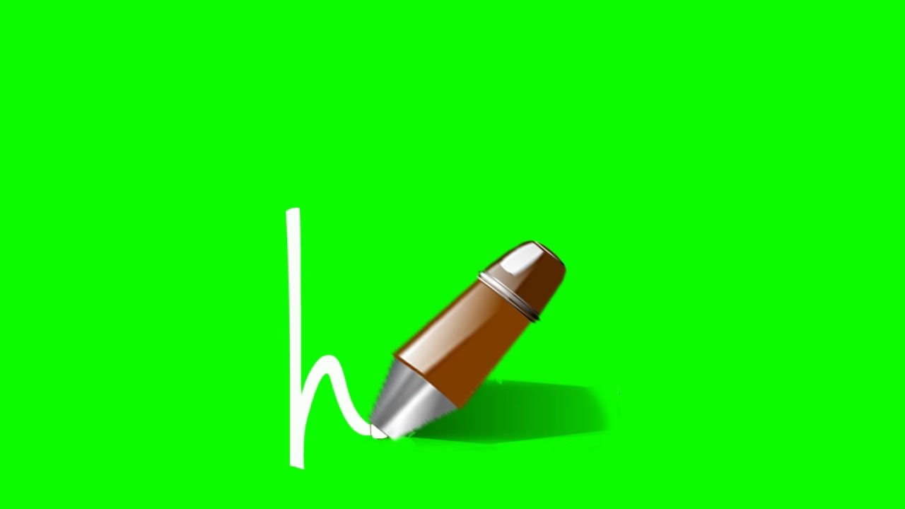 brown pen h animation green screen - YouTube