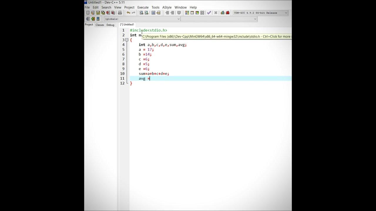 How to Calculate Average of Five numbers | C program #shorts #viral - YouTube