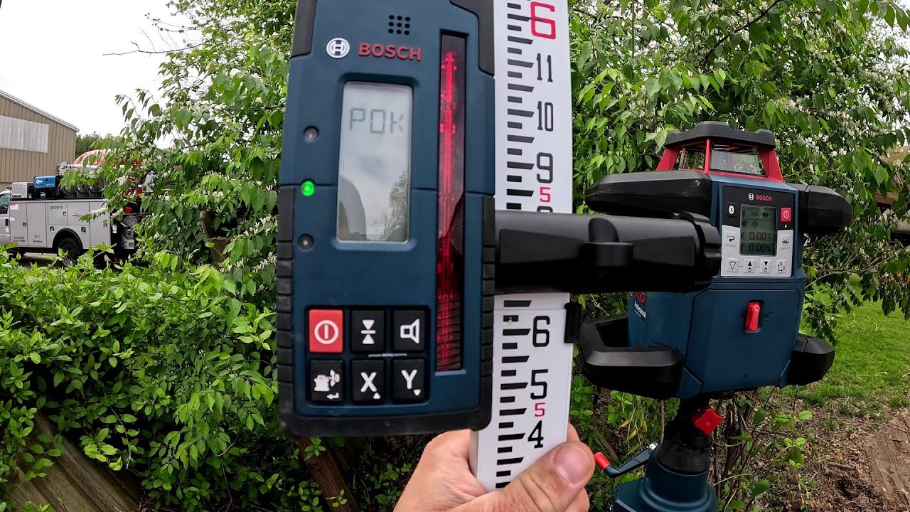 How To Use a Bosch Laser and Bobcat Depth Check to a Cut Drainage Ditch ...