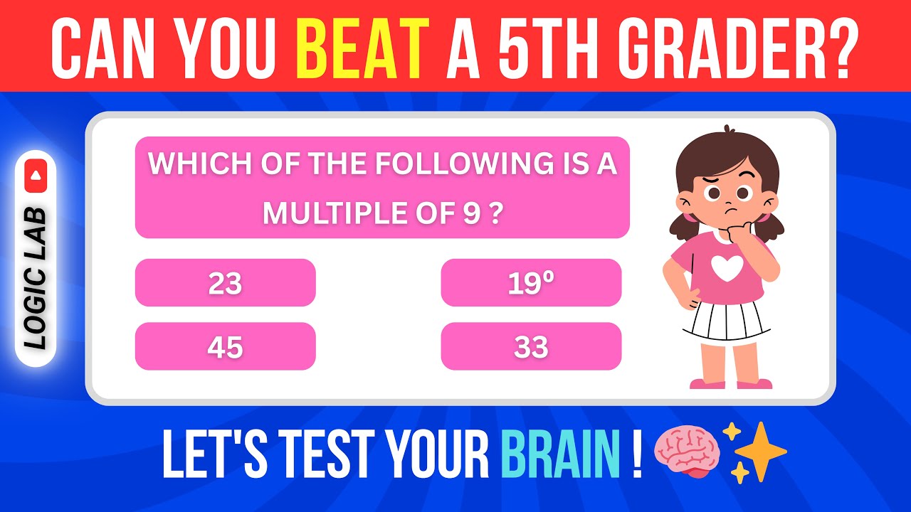 🧠 Ep:02 | Are You Smarter Than a 5th Grader? | Can You Solve it? | 10 ...