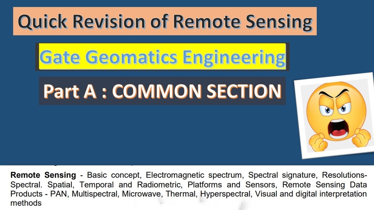 QUICK REVISION OF REMOTE SENSING | GATE GEOMATICS ENGINEERING | COMMON ...