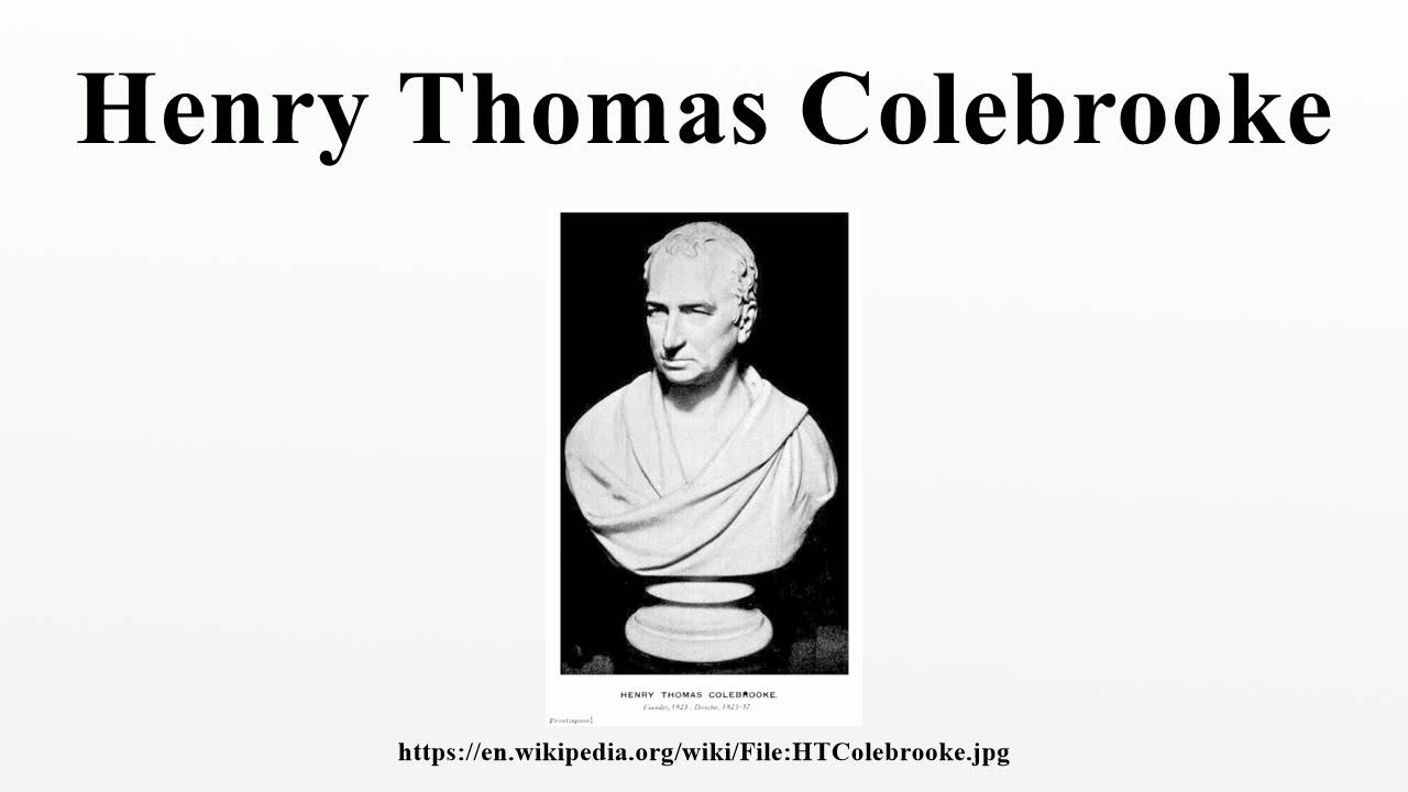 Henry Thomas Colebrooke - Alchetron, the free social encyclopedia