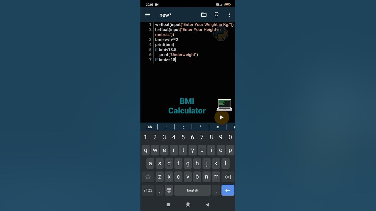 BMI Calculator using Python | Master Python - YouTube