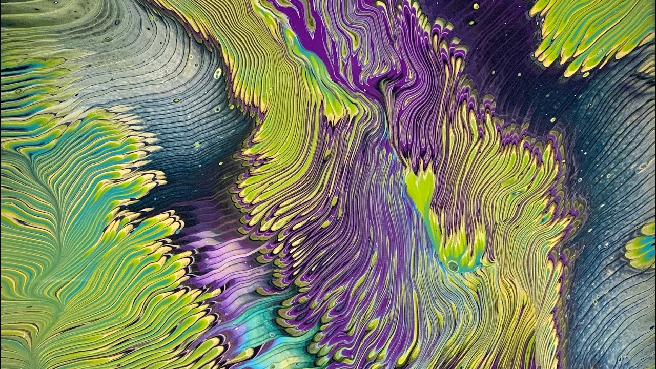 197-“ Shimmering Reef” Wandering Straight Pour with Reef Colors ...