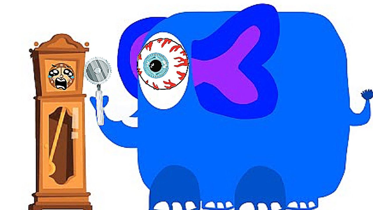 BIG BLUE ELEPHANT SCARED THE TALLEST CLOCK | HICKORY DICKORY DOCK - YouTube