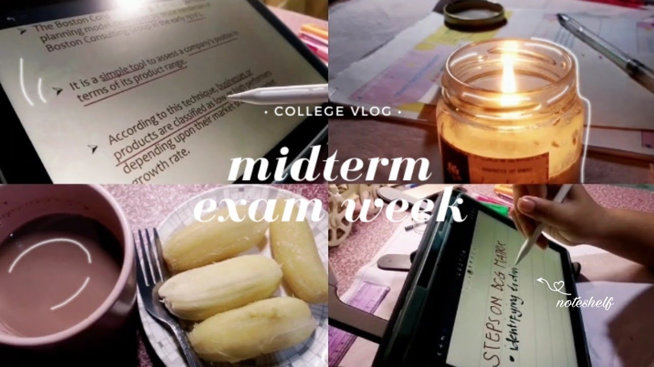 midterm exam week, study vlog 🧠 major cramming, college vlog, dealing procrastination 😵 - YouTube