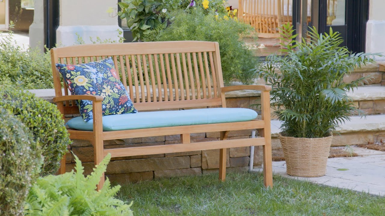 Teak Bench with Arm Rests - YouTube