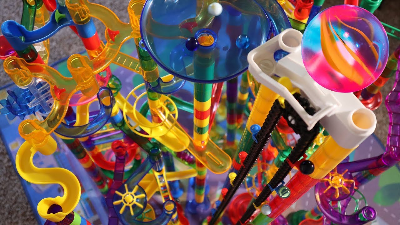 Marble Sound ASMR; Large, Complex Marble Machine Marble Run; Looping ...