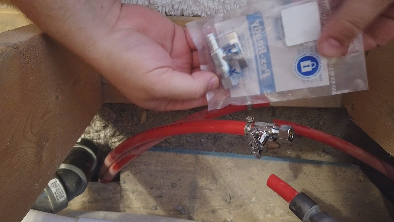 How to Install a crimp style PEX Shutoff valve - YouTube