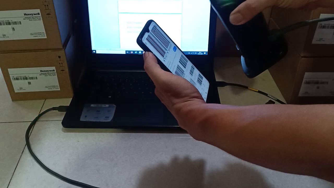 Jualan barcode ( 085892908908 ) tes scan 1d9208 di layar handphone ...