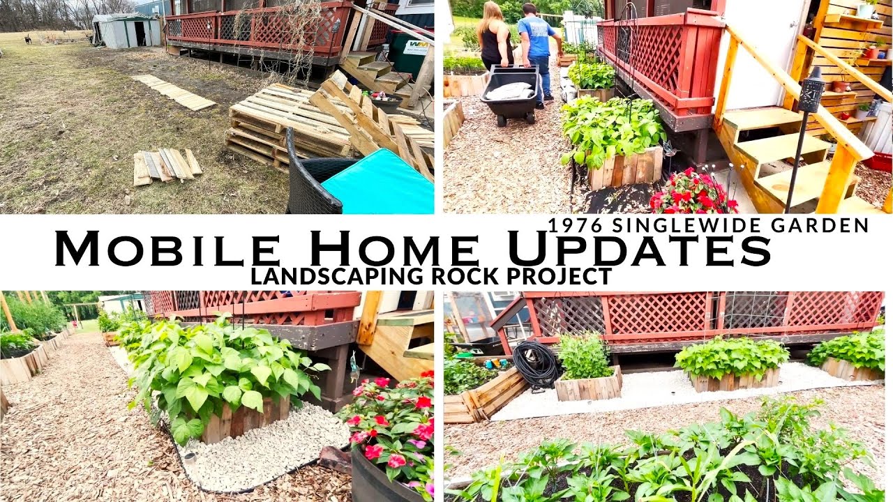 Mobile Home Updates|Landscaping Rock Project|Before And After ...
