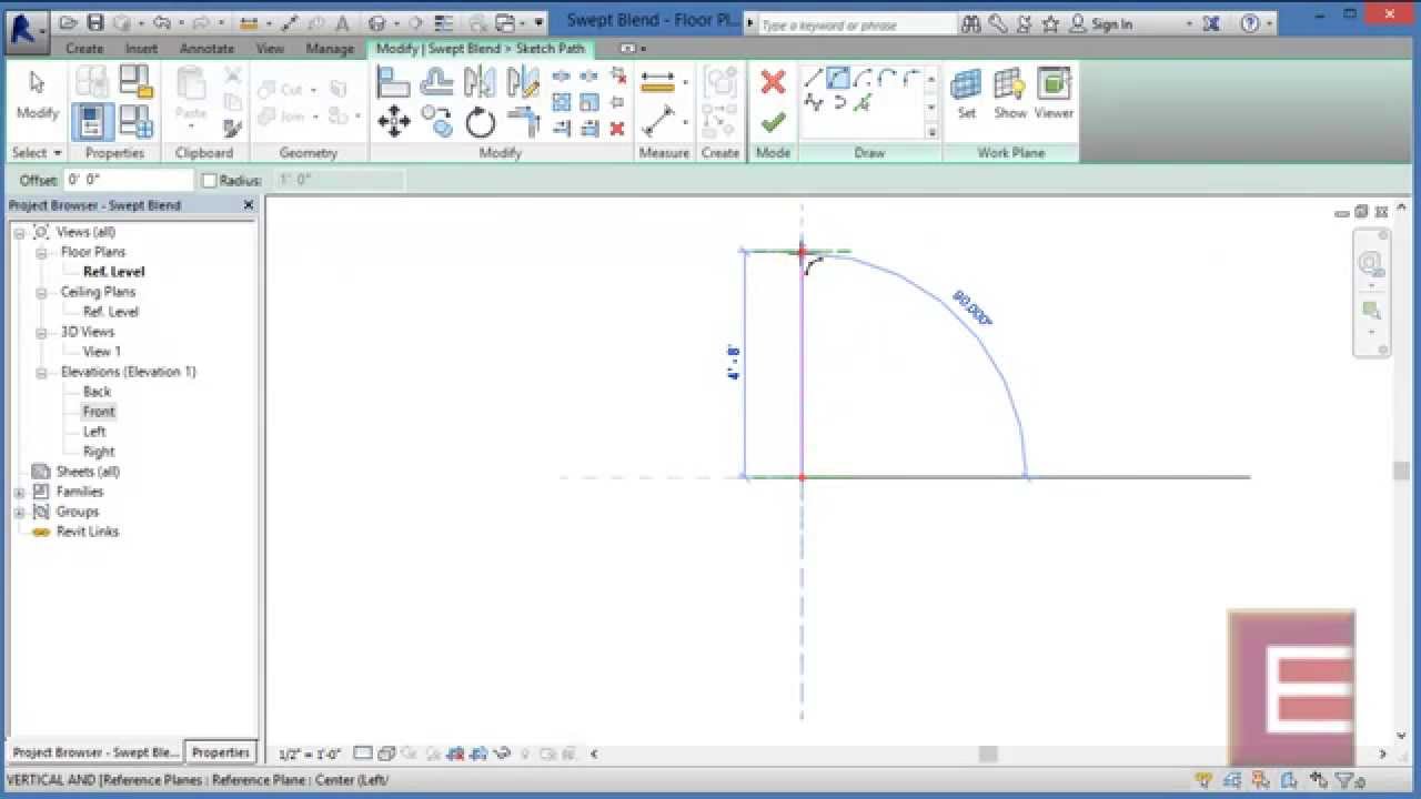 Revit Arch Swept Blend (RVA14FAM 010109) - YouTube