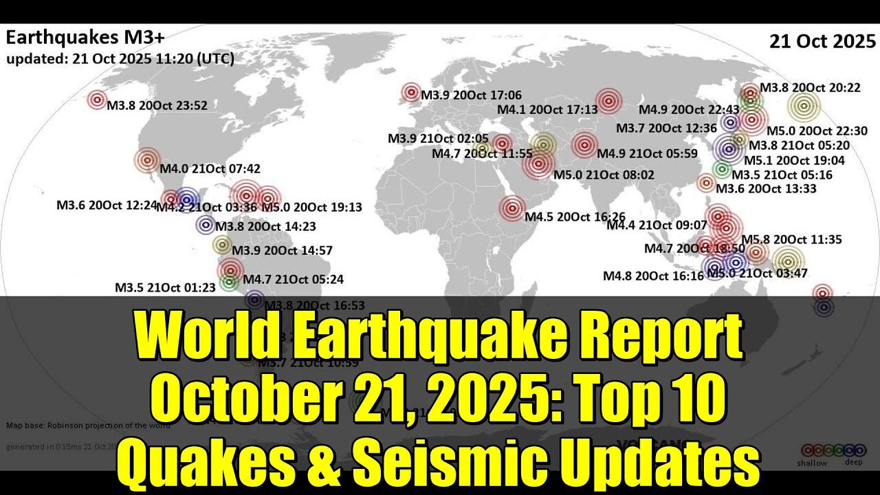 World Earthquake Report October 21, 2025: Top 10 Quakes & Seismic ...