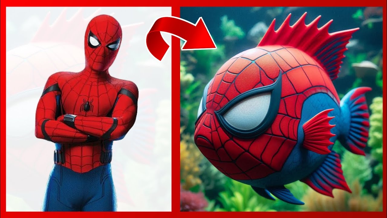 Superheroes But Fish 🐠 Version 🔥 All Characters ( MARVEL & DC ) 2024 ...