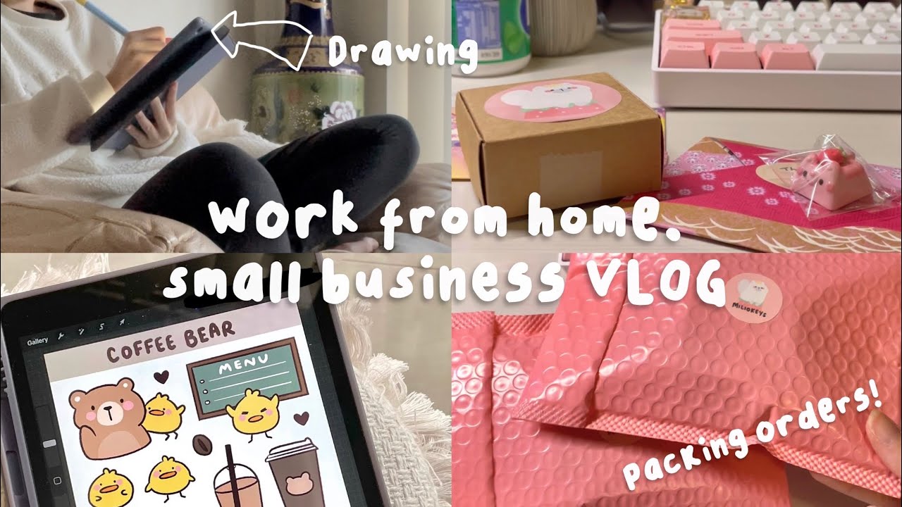 work from home - small business owner: draw, design and pack orders ...