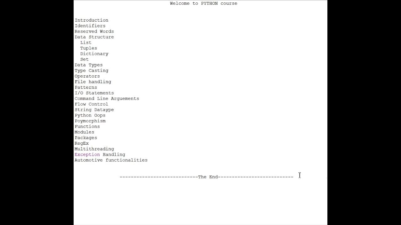 Python - 0 | Contents | Python 0 to 100 | Python tutorials | Embedded World - YouTube
