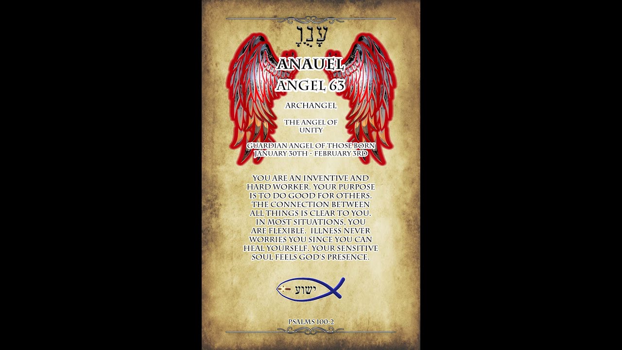 Here is the Guardian Angel of the Day! Anauel, the 63rd name of God ...