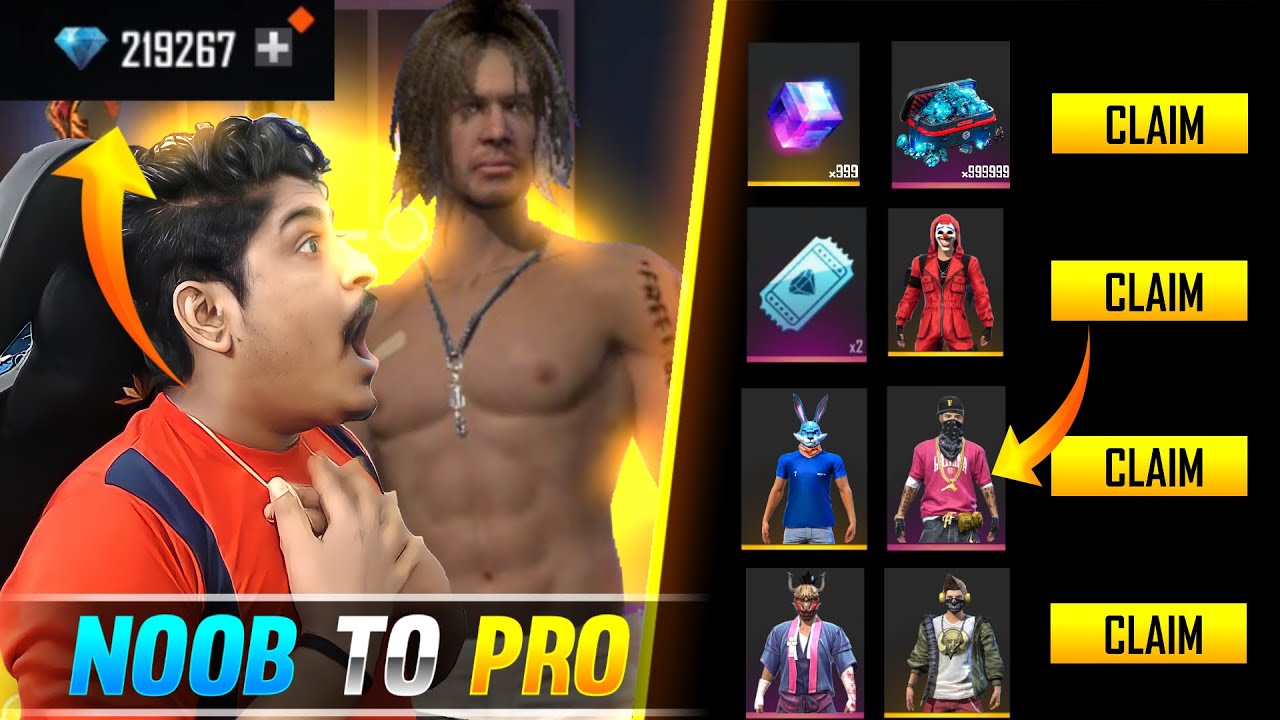 Free Fire New Account to Noob to Pro 4k Diamonds - how it became😱🔥 ...