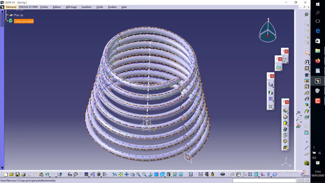 CATIA tutorial : Modeling a spring using CATIA -modélisation d'un ...