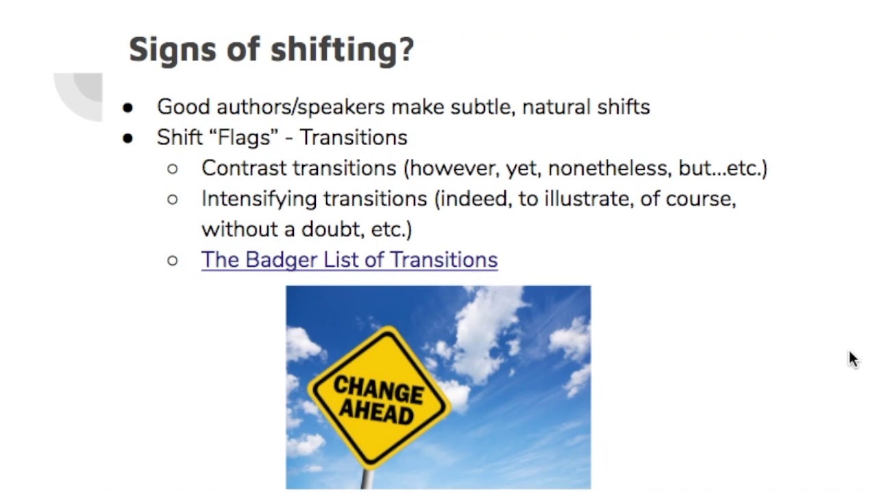 Recognizing Rhetorical Shifts - YouTube