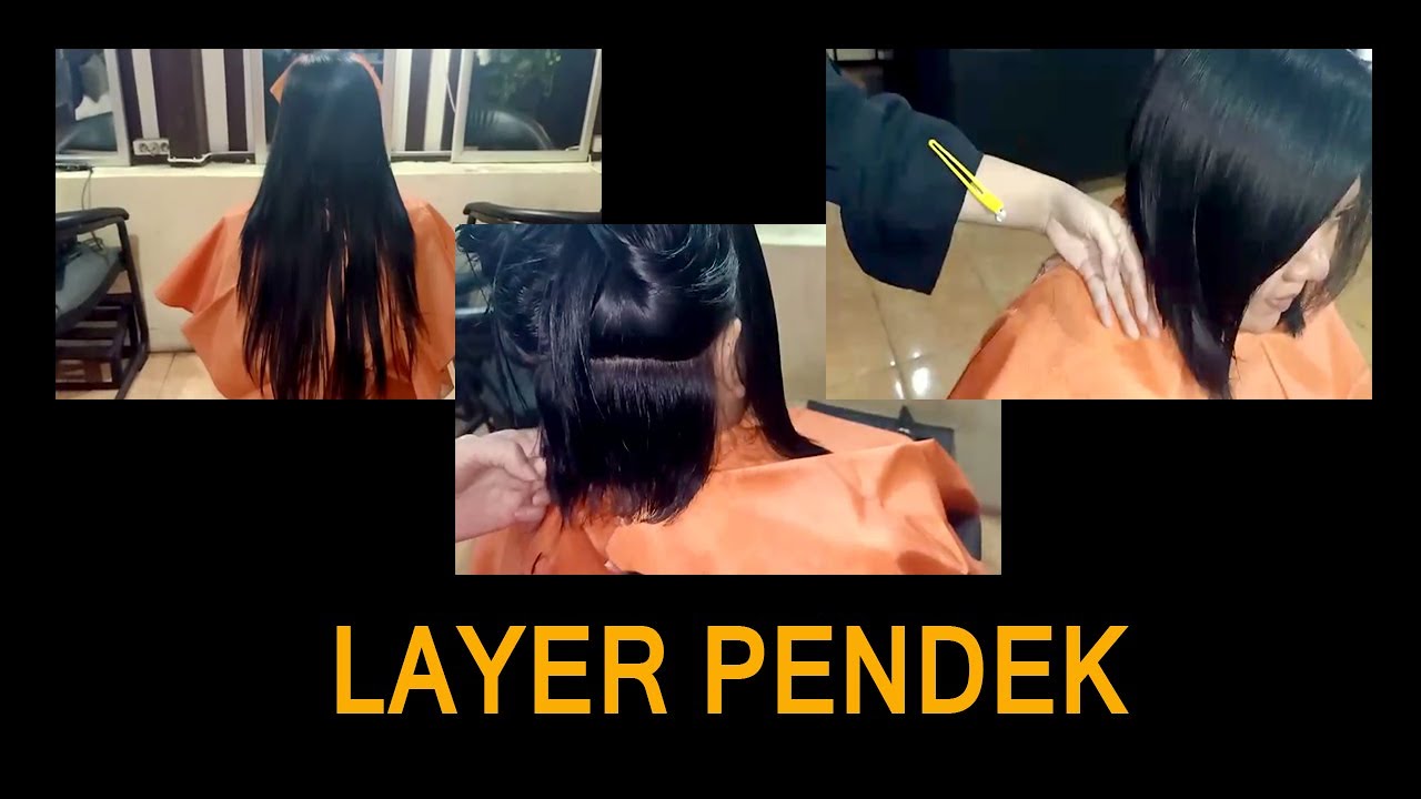 CARA GUNTING RAMBUT LAYER PENDEK - YouTube