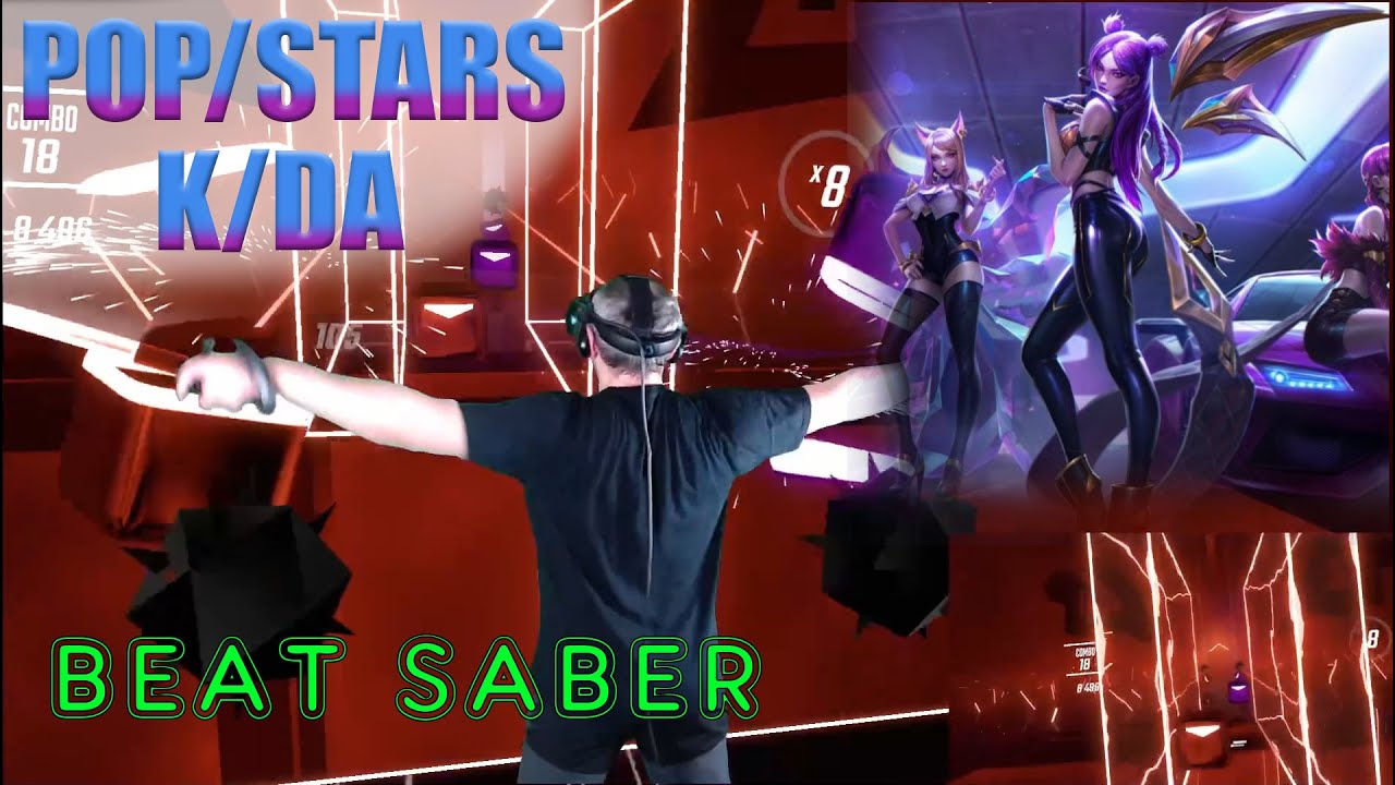 Beat Saber - KDA - Pop/Stars [EXPERT] Mixed Reality Full Combo - YouTube