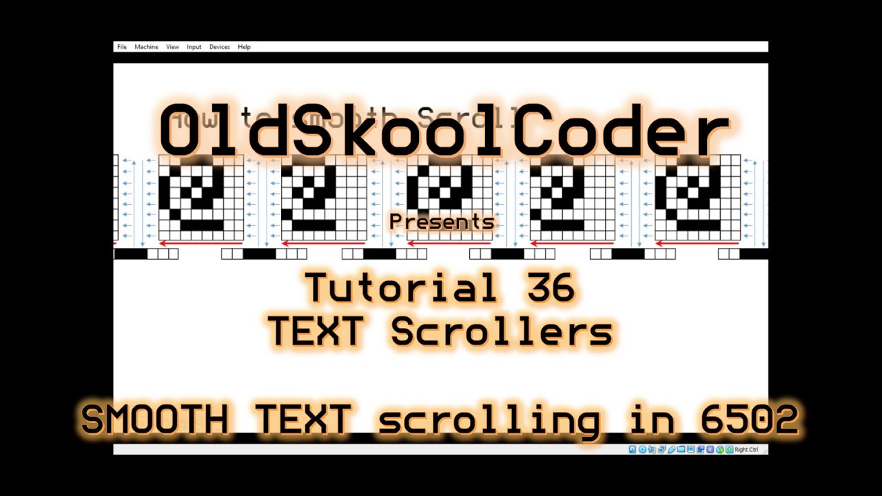 Tutorial 36.03 - Hi Res Smooth Text Scroller in 6502 Assembly - YouTube