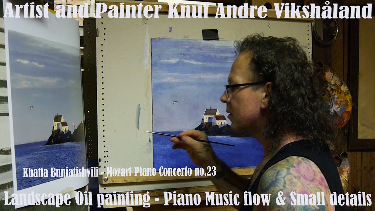 Landscape Oil painting - Piano Music flow & Small details - Artist and ...