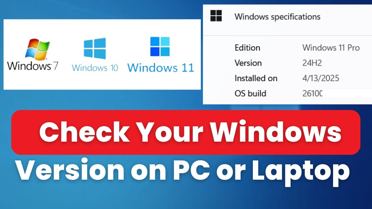 How to Check Windows Version on PC or Laptop | Find Your Windows ...
