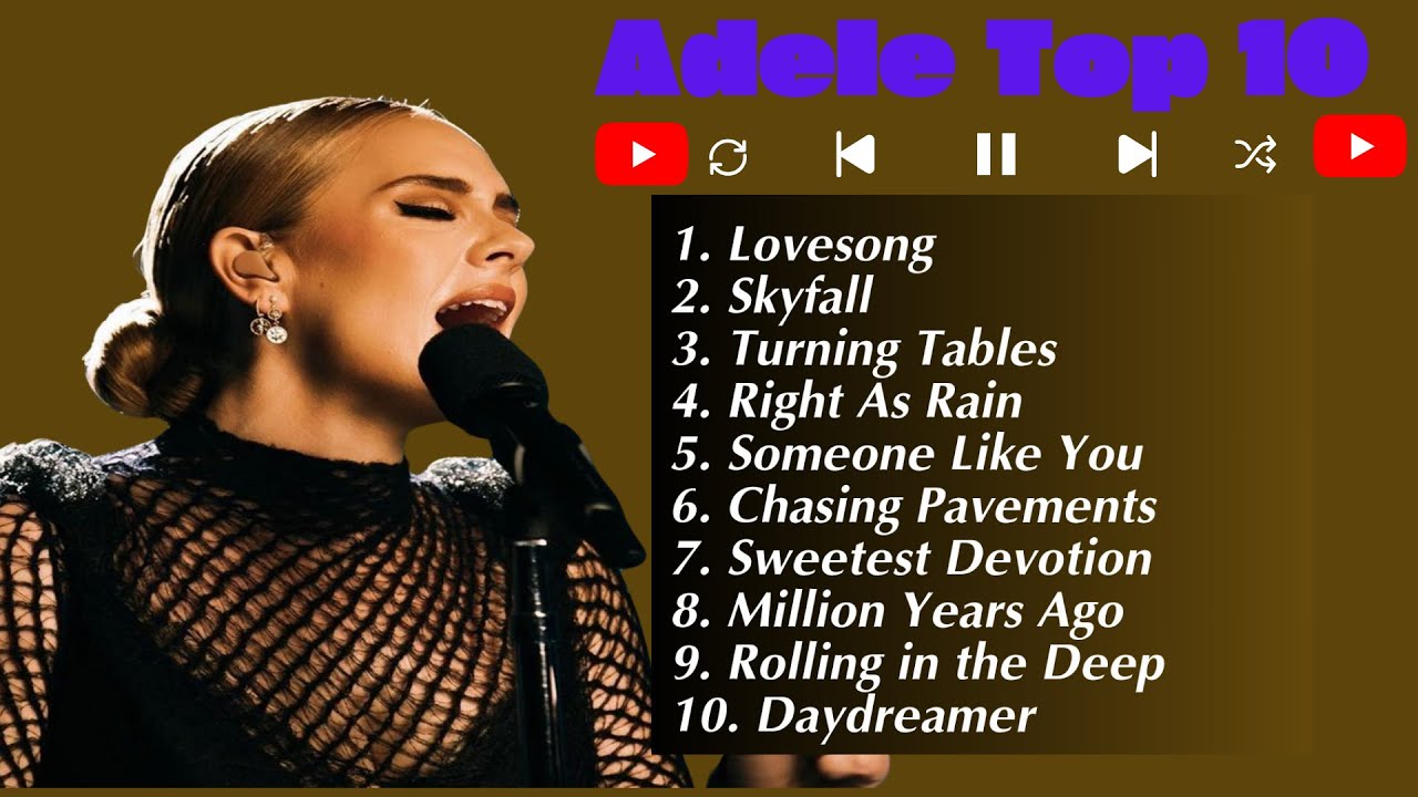 Adele Playlist - Top 10 Greatest Hits - YouTube