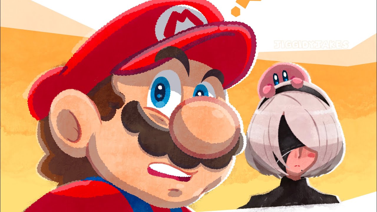 Action Pose Doodles (Mario, Kirby, and 2B) - YouTube