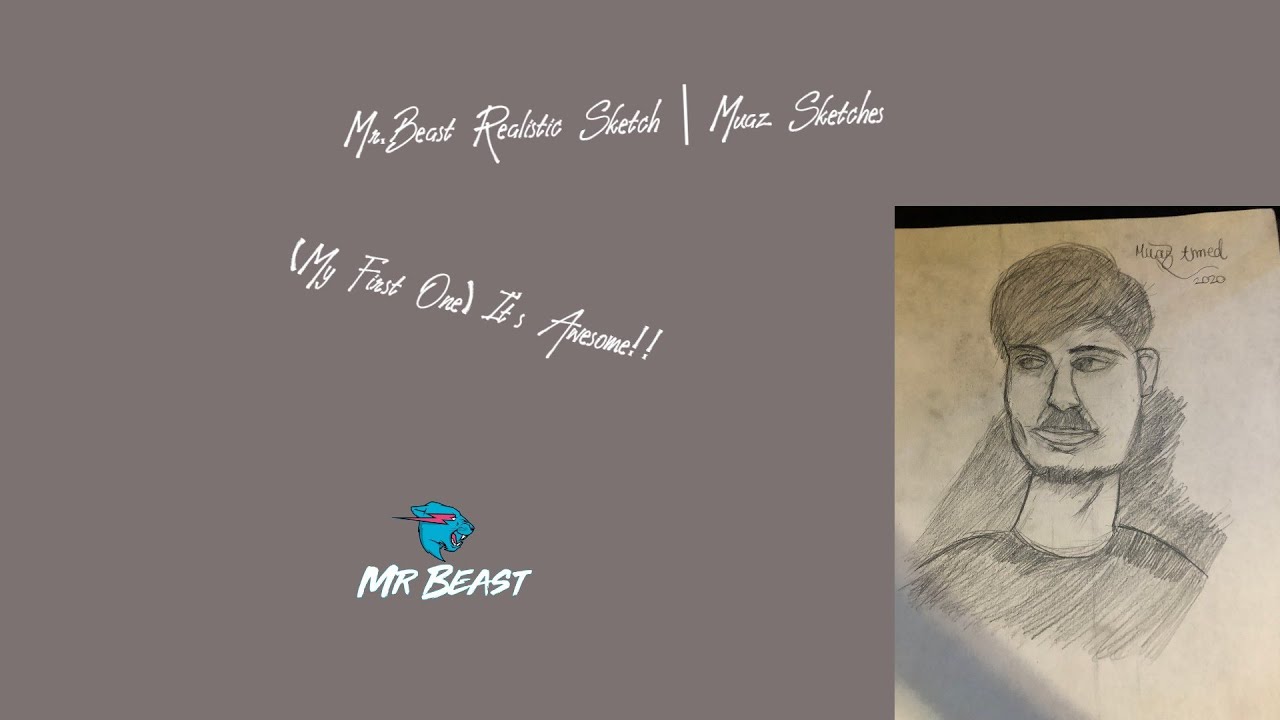 Mr.Beast Realistic Sketch | Muaz Sketches - YouTube