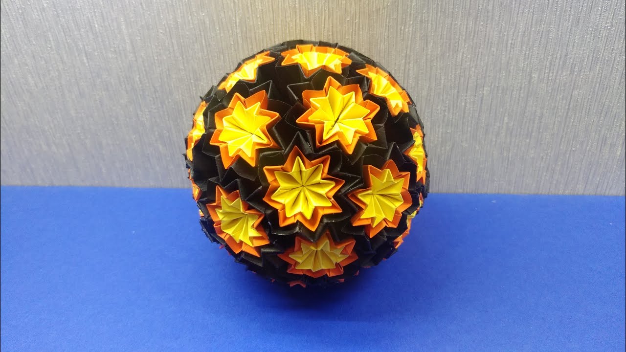 Origami Kusudama Venus(Dark Side).How to make origami Venus with paper ...