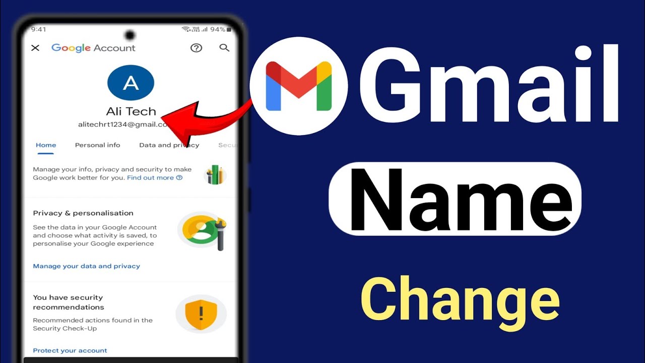 How to Change a Gmail Account Name! - YouTube
