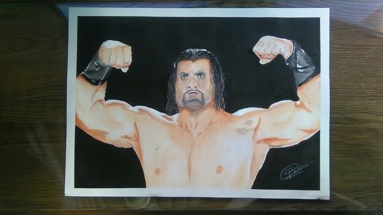 Drawing The Great Khali || portrait || - YouTube