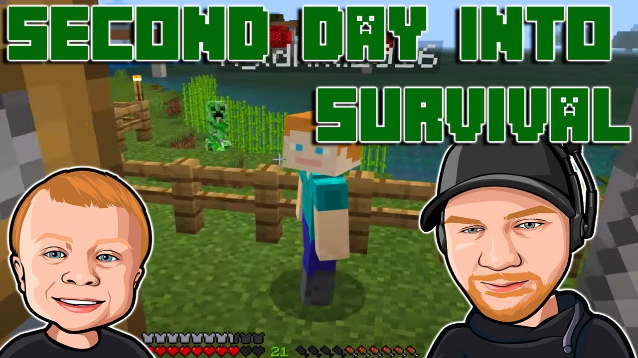 Second Day into Survival: Father Son Minecraft Time - YouTube