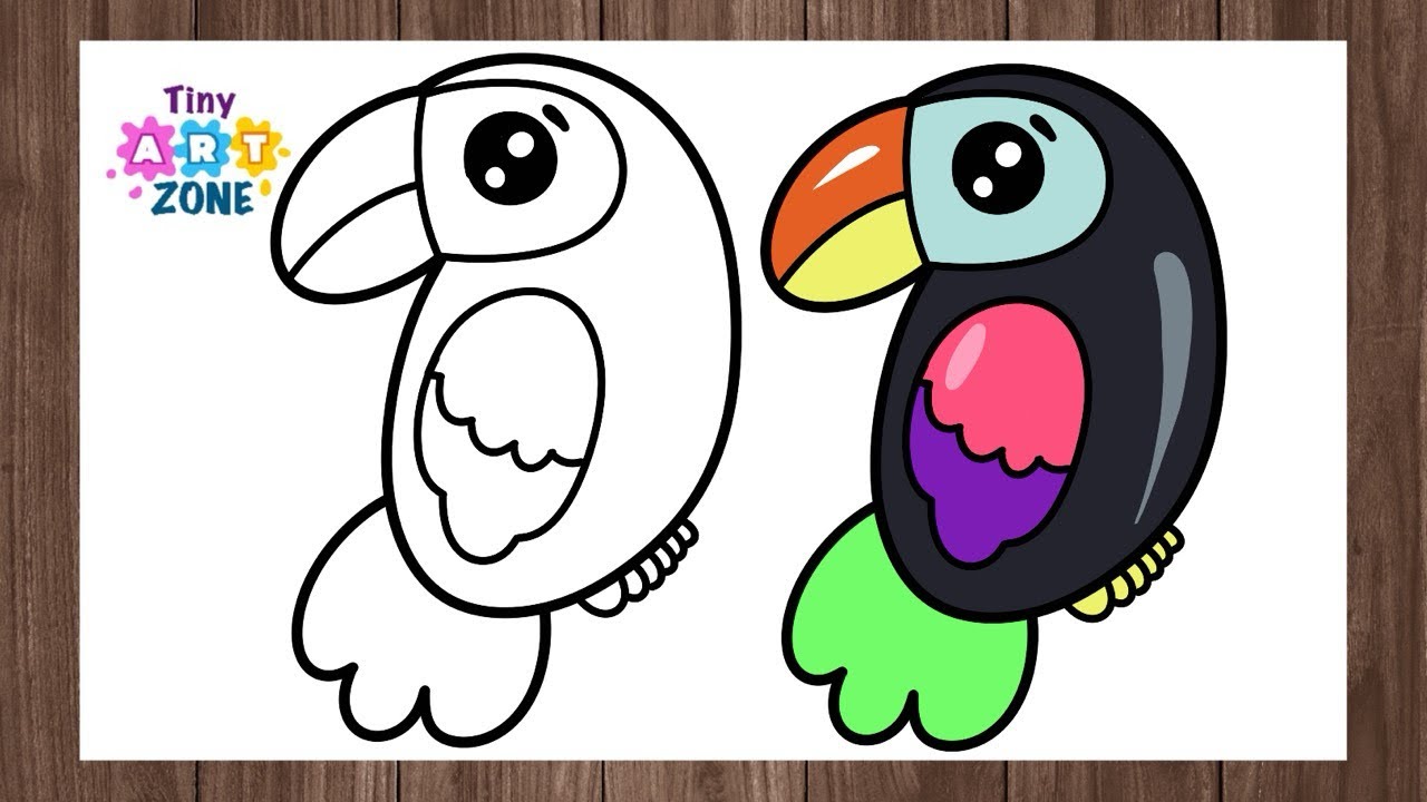 How to Draw Toucan Bird Easy | Easy Toucan Bird Drawing | Tiny Art Zone ...
