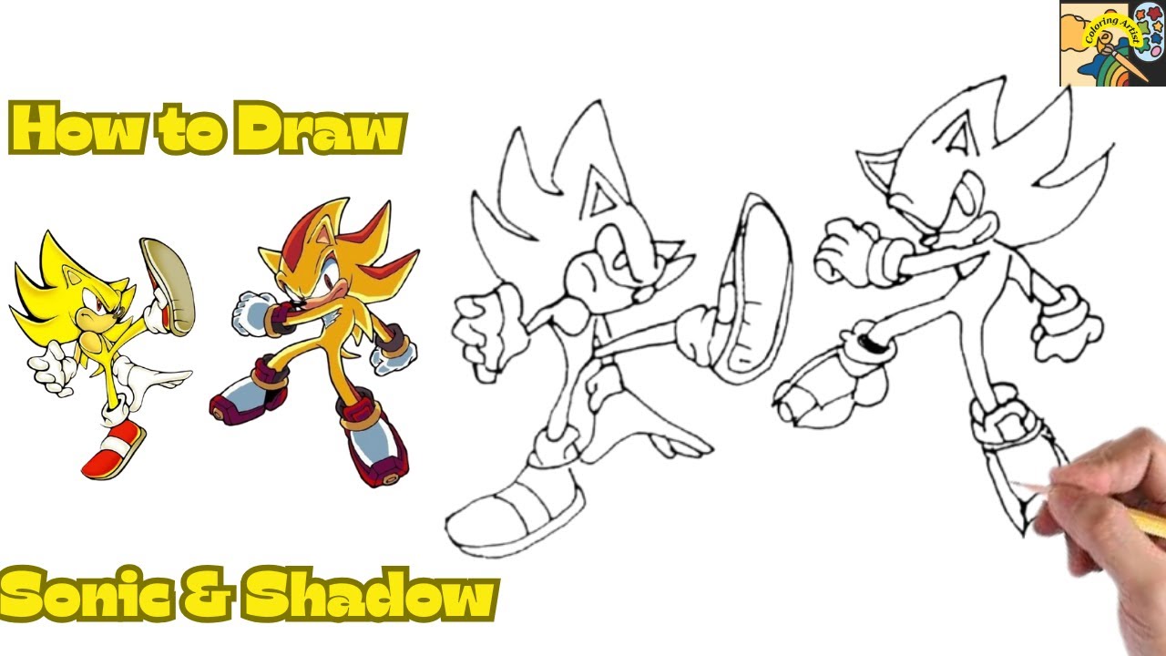 How to Draw Super Sonic and Super Shadow ( Drawing Tutorial ) | Sonic ...