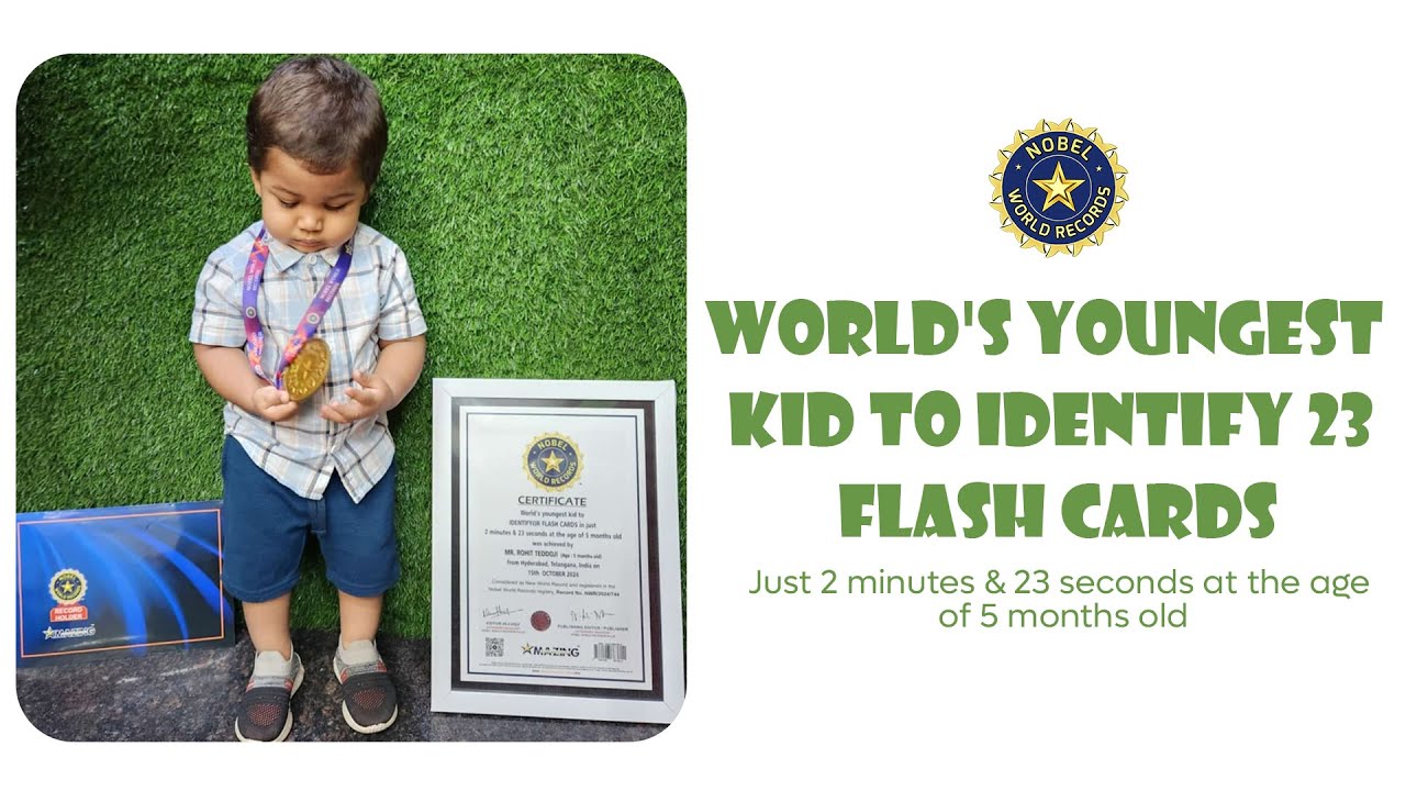 World's youngest kid to IDENTIFY 23 FLASH CARDS in just 2 minutes & 23 ...