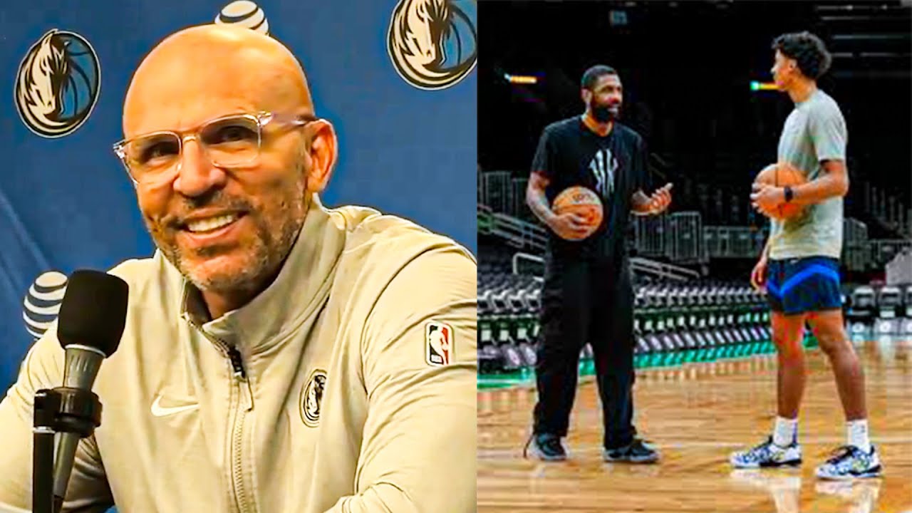 Jason Kidd JOKES about M. Christie Beating Kyrie Irving to the Arena ...