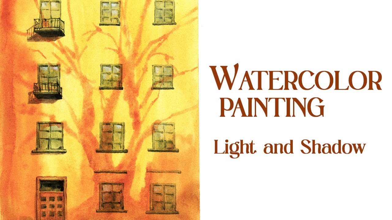 Easy Watercolor Light and Shadow, step by step - YouTube