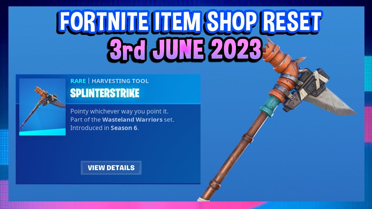 *RARE* SPLINTERSTRIKE AXE IS BACK + MORE! (Fortnite Item Shop Reset 3rd ...
