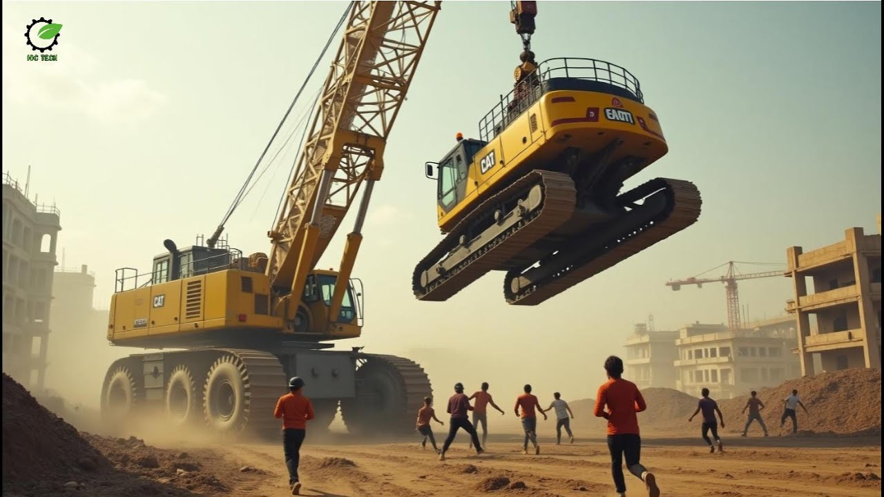 Extreme Heavy Machinery Dangerous Crane Truck House Demolition Heavy ...