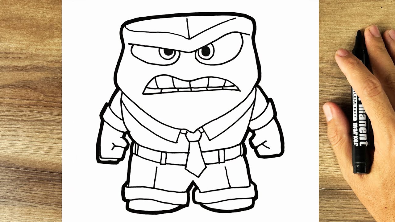 How to draw Anger from Inside Out 2 || Step by step drawing tutorial ...