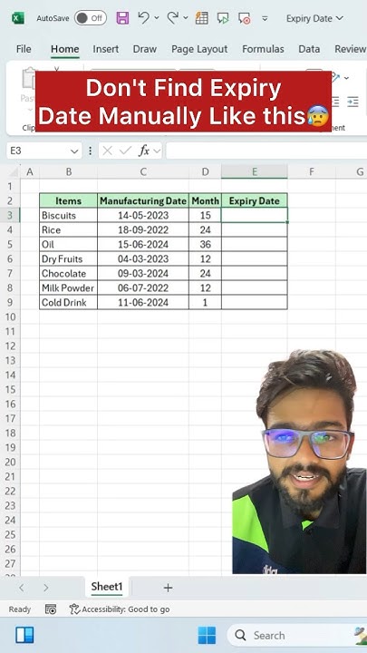 Dont Find Expiry Date In Excel‼️instead Use Amazing Function Exceltips Exceltricks Shorts