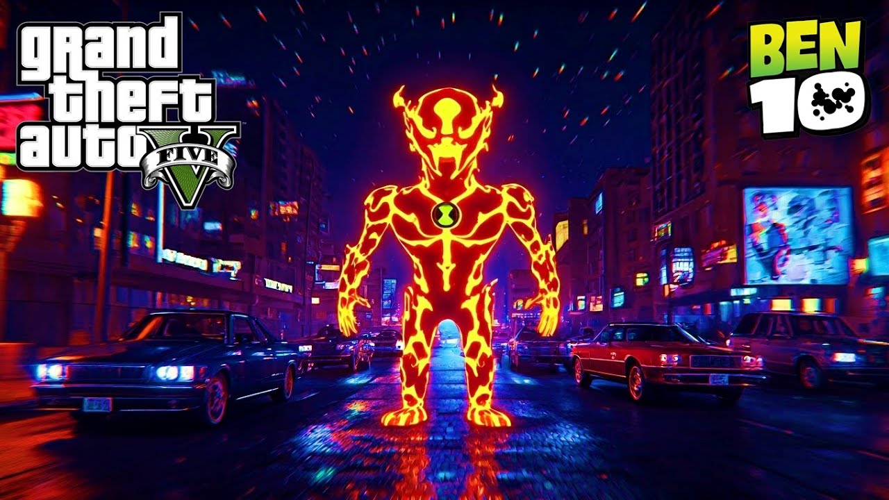 Heatblast Rampage: GTA 5 City Burns | Ben 10 And GTA 5 - YouTube